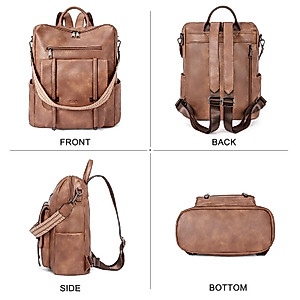 CLUCI Backpack Purse for Women Leather Backpack Purse Travel Fashion Convertible Designer Ladies Shoulder Bags