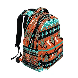 AUUXVA Ethnic Aztec Zig Zag School Backpack for Teen Girls Boys Lightweight Student Backpack Travel Bookbag Laptop Casual Daypack