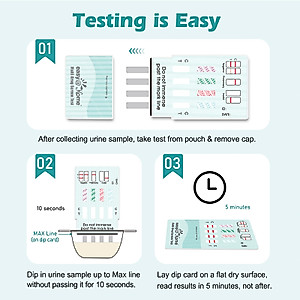 Easy@Home 25 Pack 4 Panel Instant Urine Drug Test - Cocaine (COC), Marijuana (THC), Opiates (OPI), MethAmphetamine (mAMP/MET) EDOAP#144
