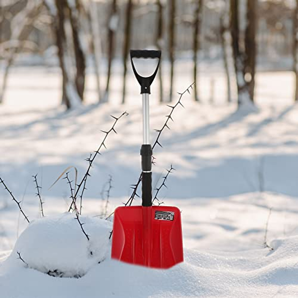 YARDWE Spatula Metal Snow Shovel Extendable Ice Shovel Winter Snow Removal Tool Mud Garden Utility Shovel for Car Camping Outdoor Activities Red Multitools