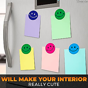 500Pcs Smiley Face Stickers Emoji Stickers - 1Inch Happy Face Sticker Roll Emoji Stickers Small Colorful Stickers for Teachers Label Stickers - Vinyl Decal Stickers Roll of Stickers for Teens