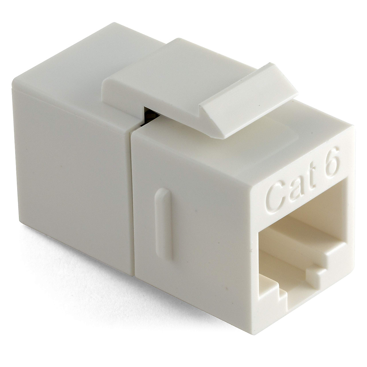 NTW CAT6 Slim Straight F/F feed-through White Snap-in Keystone Coupler Jack NKY-FF/C6S-WH