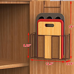 SimpleHouseware Over Cabinet Door Organizer, Mesh Bronze