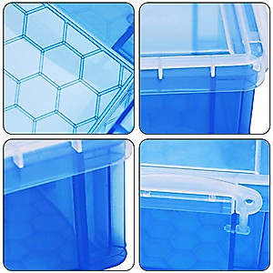 BILLIOTEAM 6 Pack Plastic Small Mini Multi Colorful Crayon Box,5.31" x 2.95" x 1.97",Stackable Translucent Sewing Fishing Tool Storage Case Container Organizer for Craft Office Supplies Makeup Items