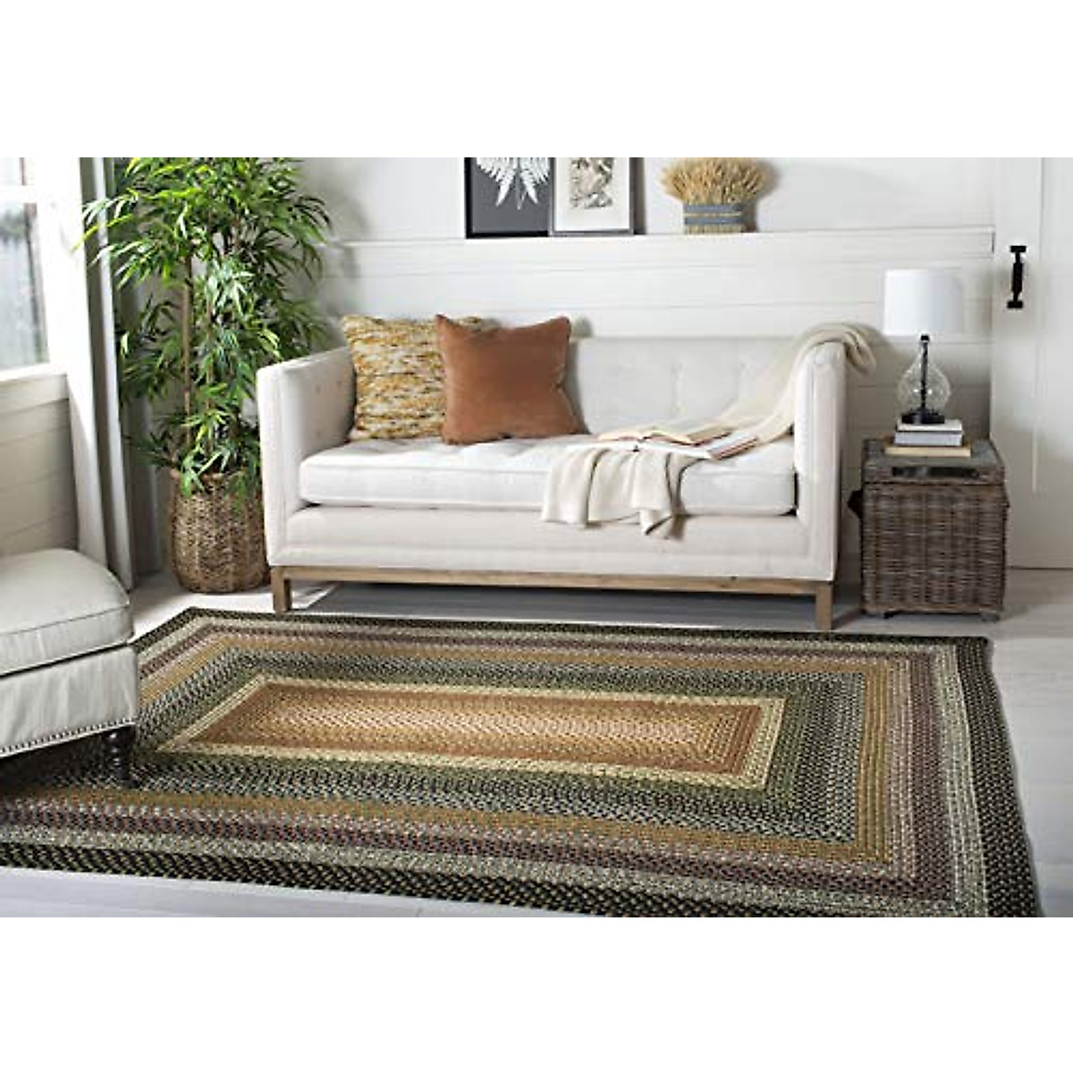 SAFAVIEH Braided Collection Area Rug - 6' x 9', Multi, Handmade Country Cottage Reversible, Ideal for High Traffic Areas in Living Room, Bedroom (BRD308A)