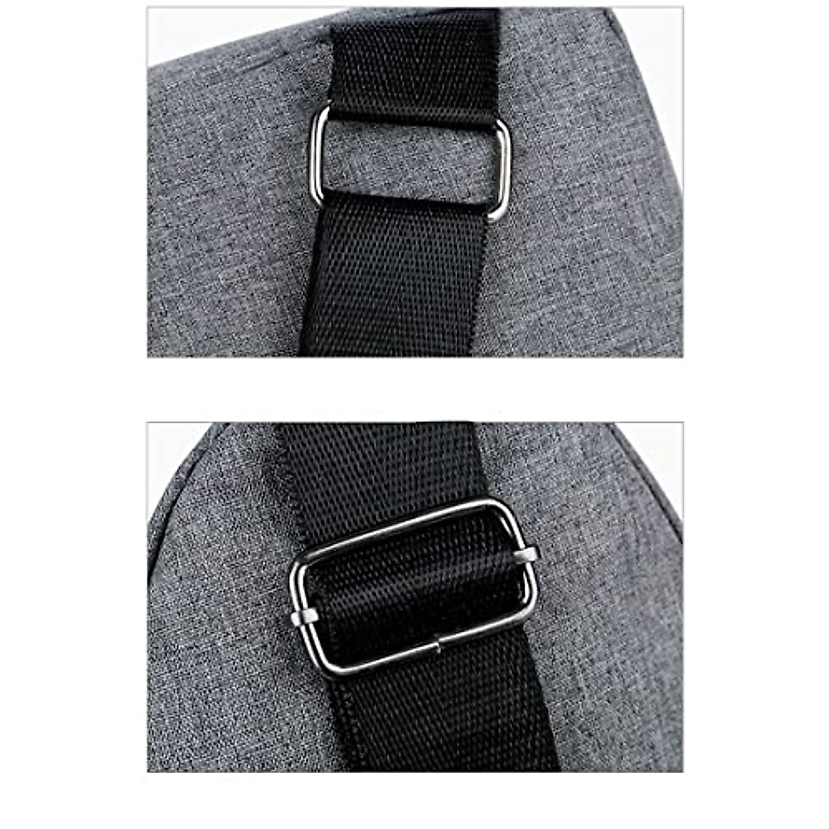 AMZTAN Crossbody Backpack for Men and Women, Waterproof Strap Bag, with USB Hole with Headphone Hole Strap Multipurpose Crossbody Chest Bag, Suitable for Shopping Working Hiking Outdoor Trip (Grey)