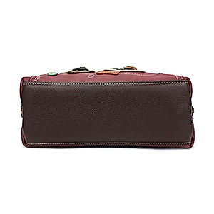 Chala Handbags Paw Prints Convertible Backpack Purse and Double Fold Wallet Bundle- Dog Lovers, Burgundycolor