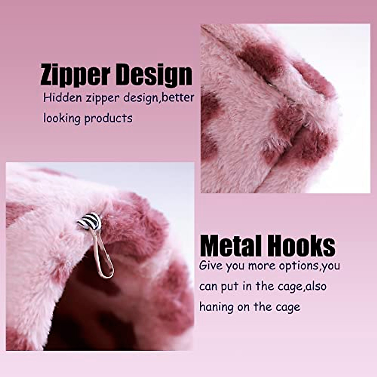 neolun Rat Bed Ferret Rodent Hammock Bed Hideout Cage Accessories Toy Bed for Guinea Pig Chinchilla Hedgehog Sugar Glider (Pink)