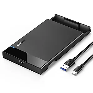 UGREEN 2.5" Hard Drive Enclosure USB C 3.1 Gen 2 to SATA III 6Gbps for SSD HDD 9.5 7mm External Hard Drive Disk Case with UASP Compatible with WD Seagate Toshiba Samsung Hitachi PS4 Xbox Router