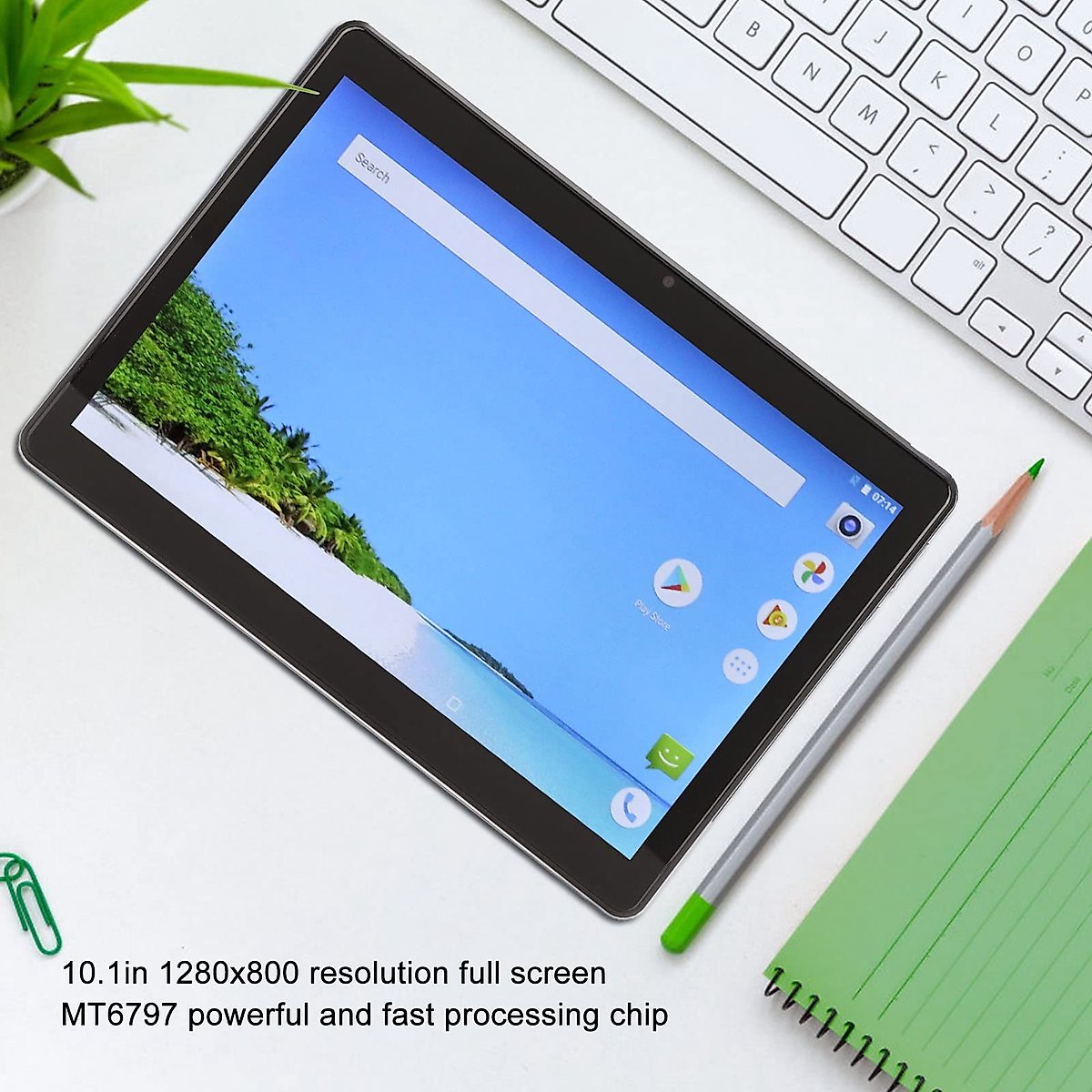 10.1 Inch Tablet, Tablet PC with Dual Cameras for Android 8.0 for Home Use (US Plug)