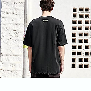 Summer Casual T-Shirt for Men Women 1977 Letter Print Shirt Classic Couples Short Sleeved Sweatshirts Pullover Tee Top (Black,Medium,Medium)