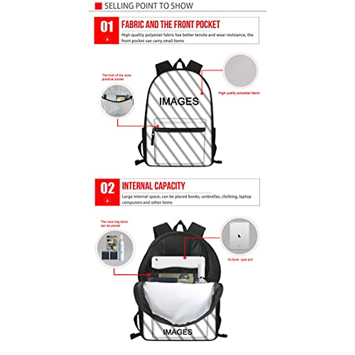 GLUDEAR Kids School Backpack Girls Boys Student Cool Galaxy Wolf Print Book Bag Soft Comfy Daypack,Lighting Wolf