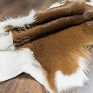 rodeo Cream Caramel Hairy Cowhide Calf Skin Approx 2x3-3x3 ft Small Area Decoration/ Coverage