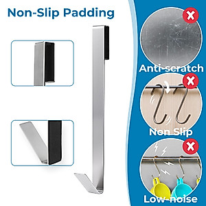 Gjinxi 10 inch Shower Hooks Heavy Duty Drilling-Free Over Door Hooks for Bathroom Shower Towel Hook Frameless Glass Shower Door for Robe Towel (Silver)