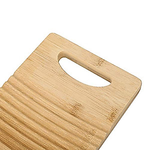 Junluck Laundry Washing Board, Clothes Cleaning Tools Modern and Simple Thicken Wooden 19.7in Washing Board, for Family Use Gift
