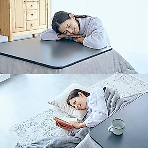KEN JAPAN KB-75US(BK) Kotatsu Heater Table with 120V Electric Heater Low-Lying Dining and Work Desk Square W29.5xD29.5xH15inches Table top Surface Reversible Gray Brown Color Home and Living