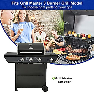 Aibabcue Grill Replacement Parts for Grill Master 720-0737, Nexgrill 720-0737 Grill Model, Stainless Steel Heat Plate Shield Tent, Gas Grill Burner for Tera Gear 780-0390, Grill Master Parts 720-0737