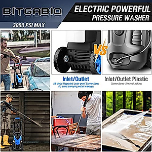 Power Washer, 3000PSI Pressure Washer 2.6GPM 1900W Electric High Pressure Washer Professional Car Washer Cleaner Machine with Hose,4 Nozzles for Patio Garden Yard Vehicle