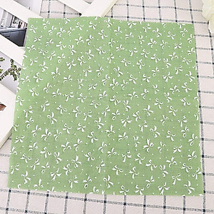 7pcs Different Pattern Patchwork Fabric Cotton Green Batiks Sewing Scrapbooking Quilting Artcraft for Sewing Craft Cloth DIY Wallet Cushion Cover(25cmx25cm)