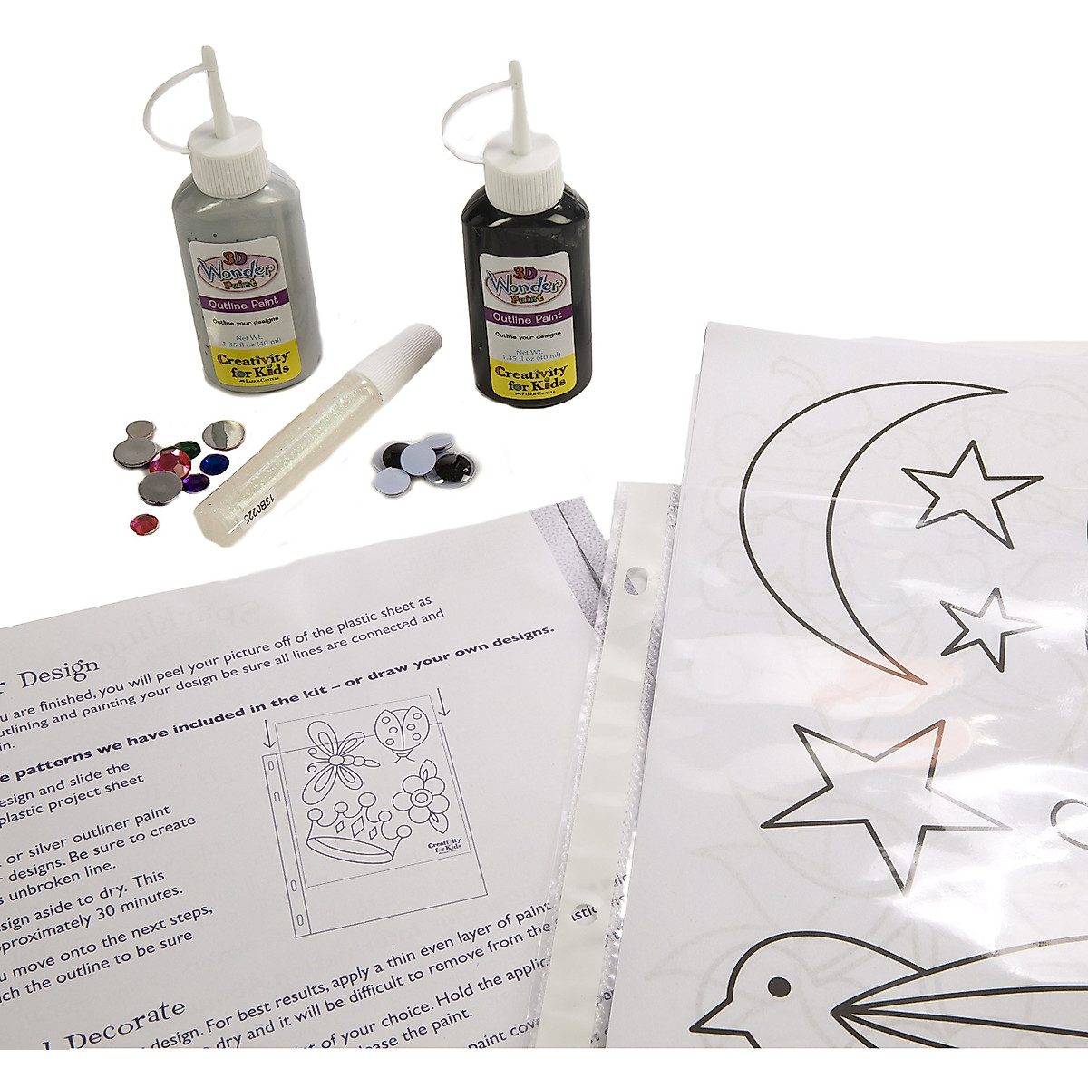 Creativity for Kids Sparkling 3D Wonder Paint Activity Kit - Deluxe Window Art Paint Kit , Yellow