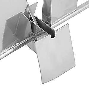 Boat Anchor Qiilu 2kg Boat Anchor for Boats 17 to 22 Feet Stainless Steel Marine Hardware Parts Accessories