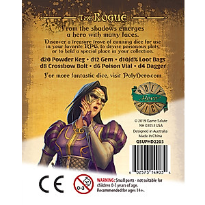 PolyHero Dice: Rogue: 7-Dice Set: Palace Purple