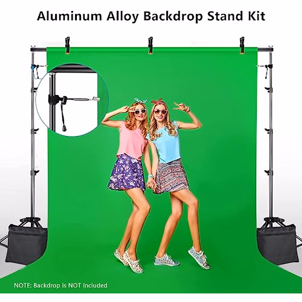 Backdrop Stand 8.5x10ft, ZBWW Photo Video Studio Adjustable Backdrop Stand for Parties, Wedding, Photography, Advertising Display with 12 pcs Balloons