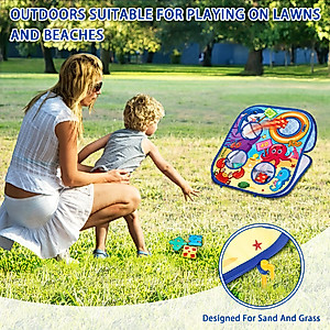 Bean Bag Toss Game Toys for Kids,Ocean Double-Sided Foldable Board Kids Cornhole Summer Outdoor Play Game and Party Supplies Toy Birthday Gifts for Toddler Boys Girls Age 2 3 4 5 6