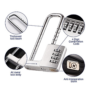 ZGSJ Cabinet Lock,Combination Padlock,Stainless Steel Gym Locker Lock Code Long Adjustable Shackle Lock for Outdoor, School, Gym, Sports lockers, Fences,