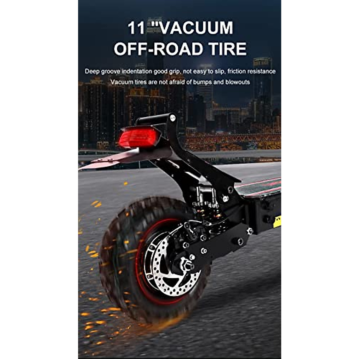 Fieabor Electric Kick Scooter for Adults - Rear Drive 2500W Motor, Up to 30 MPH & 30 Miles, 48V/16AH, 11" Heavy Duty Vacuum Off-Road Tire, Adult Electric Scooter Without Seat