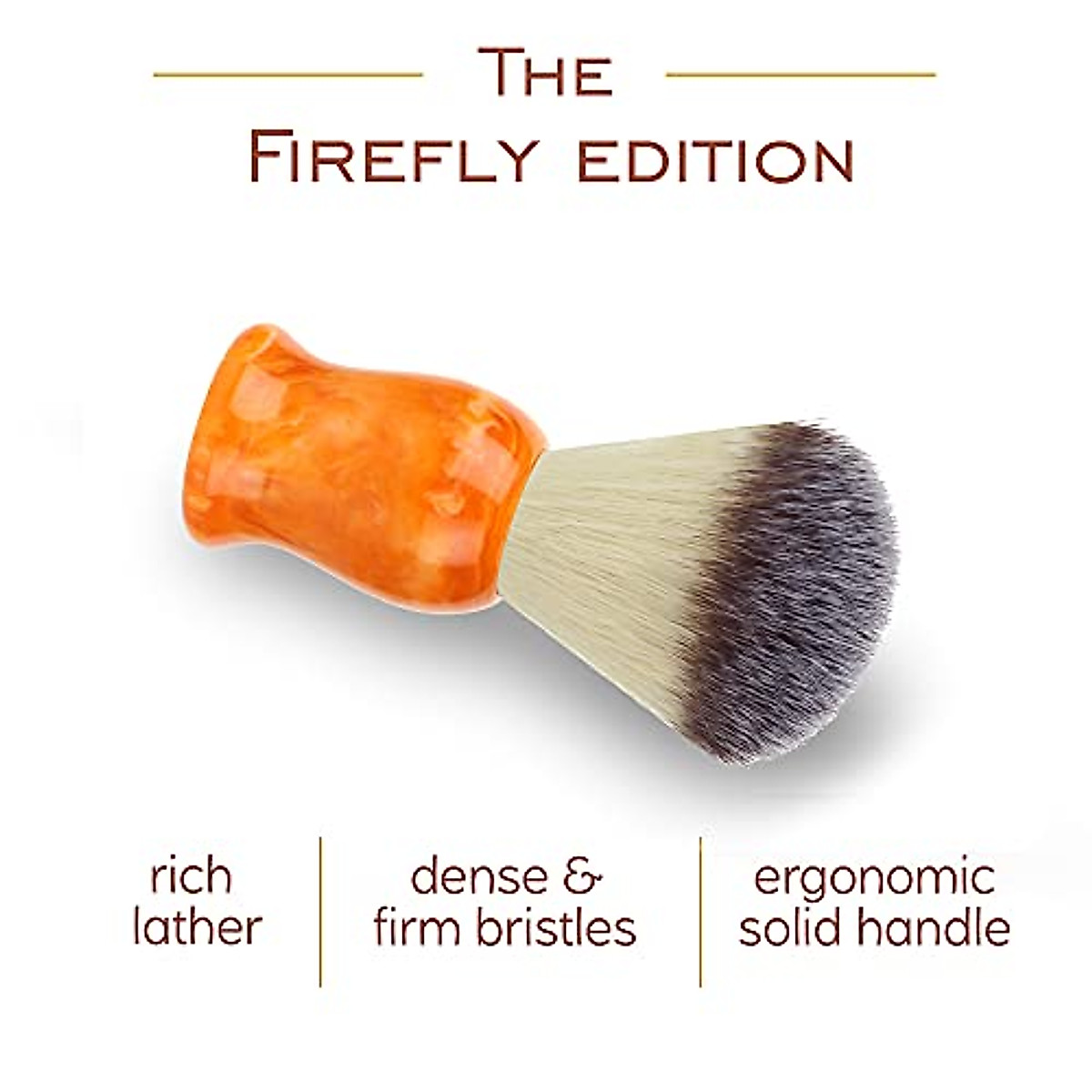 RUBAB MEN Premium Shaving Brush for Men Made with Cruelty-Free Soft Bristles |Firefly Edition| Experience Luxury Wet Shave | Boosting an Elegant Dual-Toned Handle Handcrafted by Master Craftsman