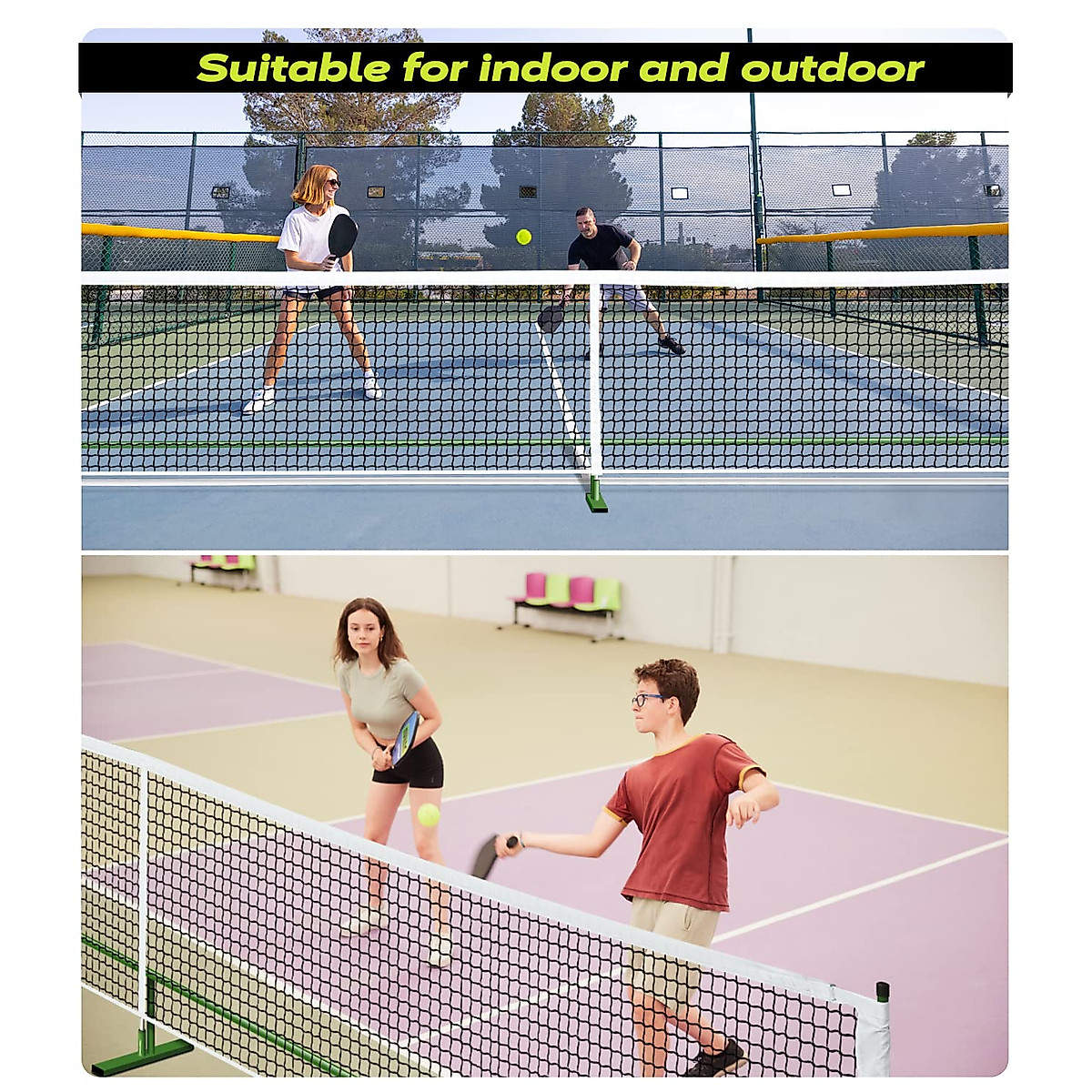 HolderProf 3.0 Pickleball Nets Set, 22 FT Pickleball Net Official Regulation Size, Portable Outdoor Pickleball Net System with Court Line Marker Set and Travel Bag Accessories for Official Size Court