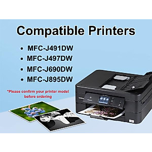 JoyPrinting LC-3011 Compatible Brother LC3011 3011 Ink Cartridges for Brother MFC-J491DW MFC-J497DW MFC-J690DW MFC-J895DW Printer, 5-Pack (2 Black, 1 Cyan, 1 Magenta, 1 Yellow)