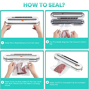 Vacuum Sealer|Food Saver Vacuum Sealer Machine|Vacuum Sealer Machine|Automatic Air Sealing System For Food Storage Dry And Moist Food Modes|120Kpa Super Suction