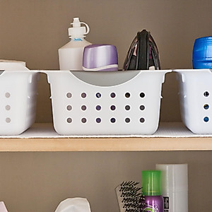 Sterilite 16228012 Small Ultra Basket, White Basket w/ Titanium Inserts, 12-Pack