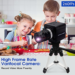 IEights 260fps Variable Focus Camera 2.8-12mm 4X Optical Zoom Webcam, 1080P Varifocal Web Cam Manual Zoom Lens Webcamera,Raspberry Pi Windows Mac Vari-Focus USB Web Camera,Close-up Monitoring Cameras