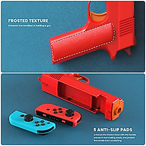 CODOGOY Shooting Game Gun Controller Compatible with Switch/Switch OLED Joy-Con, Hand Grip Motion Controller for Nintendo Switch Shooter Hunting Games (Blue + Red)