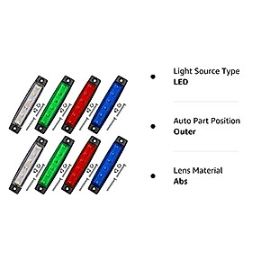 8 Pieces Marine Boat Lights 12V Led Interior Lights for Boat Deck Waterproof Boat Navigation Lights for Boat Lights Bow and Stern, Kayak Lights (Red, Blue, Green, White)