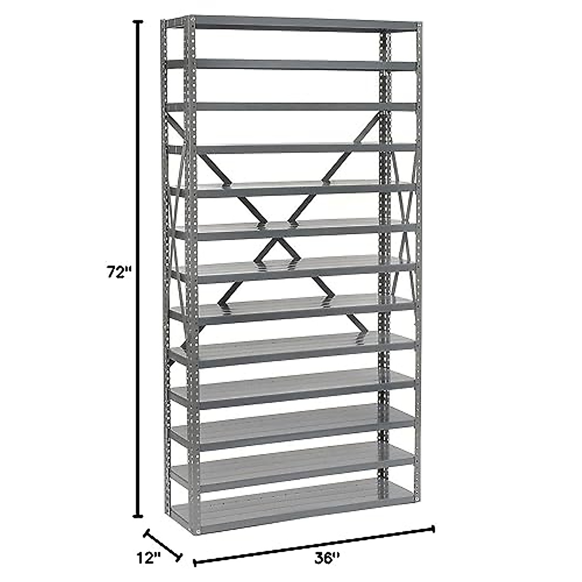 Global Industrial 13 Shelf Steel Shelving with (96) 4" H Plastic Shelf Bins, Yellow, 36x12x72