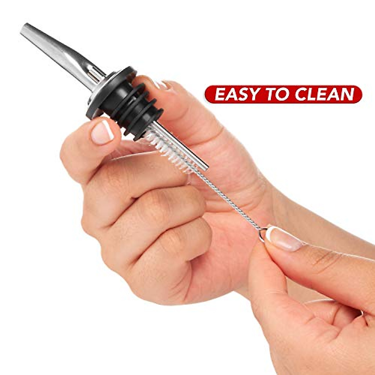 2 Pack Stainless Steel Classic Bottle Pourers Liquor Bottle Pourers Bottle Pourers For Alcohol - Pour Spouts For Liquor Bottles - Liquor Pourers Olive Oil Pourer Alcohol Spouts Bottle Spout Olive Oil