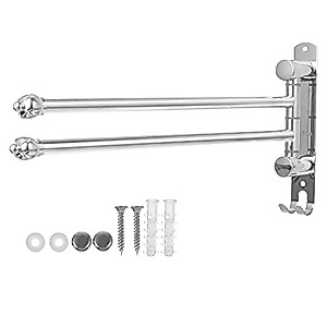 DOITOOL Towel Racks, Wall Mounted Swivel Towel Bar 2 Arms Towel Holder with Crown Shape End