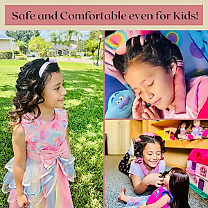 Heatless Curler by Roxy Beauty, Soft Cotton Filled, Satin No Heat Curling Rod Headband, 6 Piece Set, For Long or Short Hair, TikTok Curls, Rose Gold Color