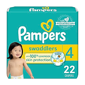 Pampers Swaddlers Diapers - Size 4, 22 Count, Ultra Soft Disposable Baby Diapers