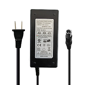 Abakoo 42V 2A UL Power Charger Adapter for Xiaomi M365, Spin, Skip, ES1 ES2 ES4, Bird, Lime, Lime-S