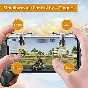 SONGVEN Mobile Game Controller Handle for Smartphone Gaming Trigger for PUBG/Rules of Survival Smartphone Game Controller Joystick for Android Smartphone Joypad (R8 Handle)