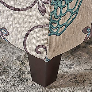 Christopher Knight Home Breanna Fabric Storage Ottoman, White And Blue Floral