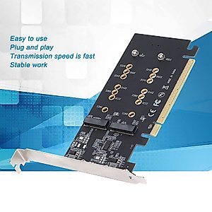 Nvme Pcie Card, Pcie Nvme Adapter NVME Two‑Plate Design 3.0 X16 Great Workmanship Environmentally Durable for Computer for Desktop for Replacement for PC