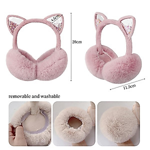 Women Rabbit Earmuffs Girls Cute Outdoor Ear Warmers Winter Warm Adjustable Ear Covers Foldable Children Animal Earmuffs