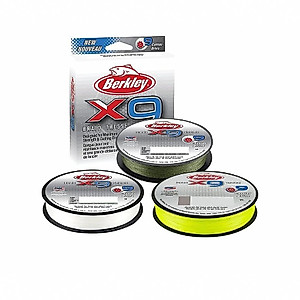 Berkley x9 Braid Superline, Crystal, 15lb test | 31 lbC | 14.2kg, 164yd | 150m Fishing Line, Suitable for Freshwater and Saltwater Environments