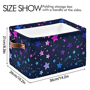 Space Galaxy Storage Basket Bins Foldable Decorative Storage Box Laundry Hamper Baskte Storage for Playroom Living Bed Room Office Clothes Nursery,2 pcs